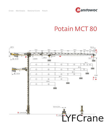TOWER CRANE MCT80-5T JIB LENGTH 50M