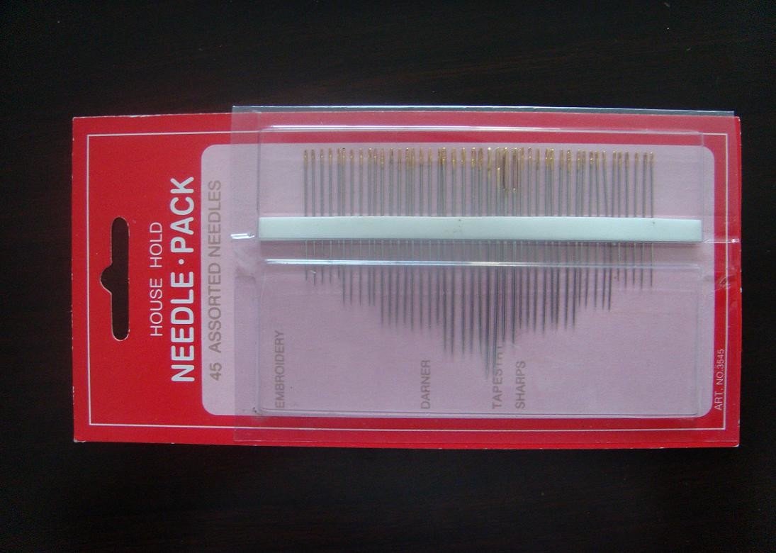 House Hold Rustproof Steel Hand Sewing Assorted Needles Threader 50pcs per Card