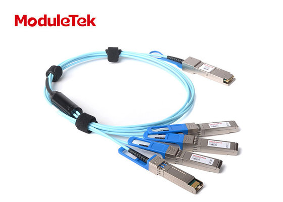 Quadwire Qsfp Active Optical Cable 40G QSFP To 4 X 10G SFP+ Parallel Fan-Out