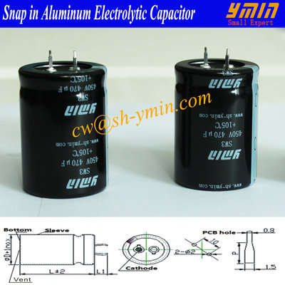 Heat Pump Capacitor Snap in Electrolytic Capacitor for Heat Pump Refrigerator and Air Conditioner