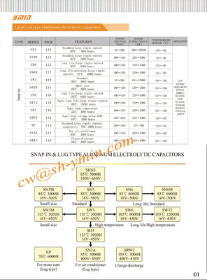 Heat Pump Capacitor Snap in Electrolytic Capacitor for Heat Pump Refrigerator and Air Conditioner