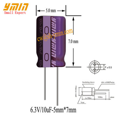 7mm Height Capacitor Radial Aluminum Electrolytic Capacitor for LED Driver Solar LED Lighting and General Purpose