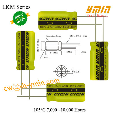 LKM Series105°C  7000 ~ 10000 Hours Capacitors Radial Lead Aluminum Electrolytic Capacitor for  LED Drivers RoHS