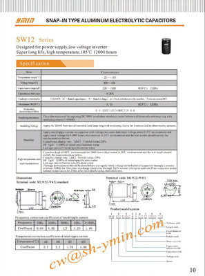 450V 390uF Capacitor 105C 6000 Hours Snap in Aluminum Electrolytic Capacitor for AC Wave Inverters RoHS