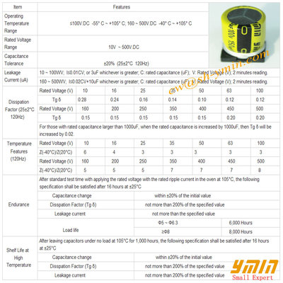 Low DF SMD Capacitor125°C 450V 10uF SMD Aluminum Electrolytic Capacitor for Solar LED Floodlight Lighting RoHS