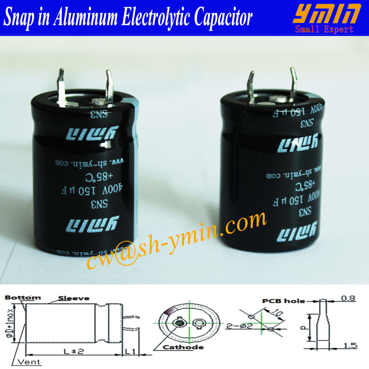 150uF 450V Capacitors High Frequency Snap In Aluminum Electrolytic Capacitors for Welding Machines RoHS