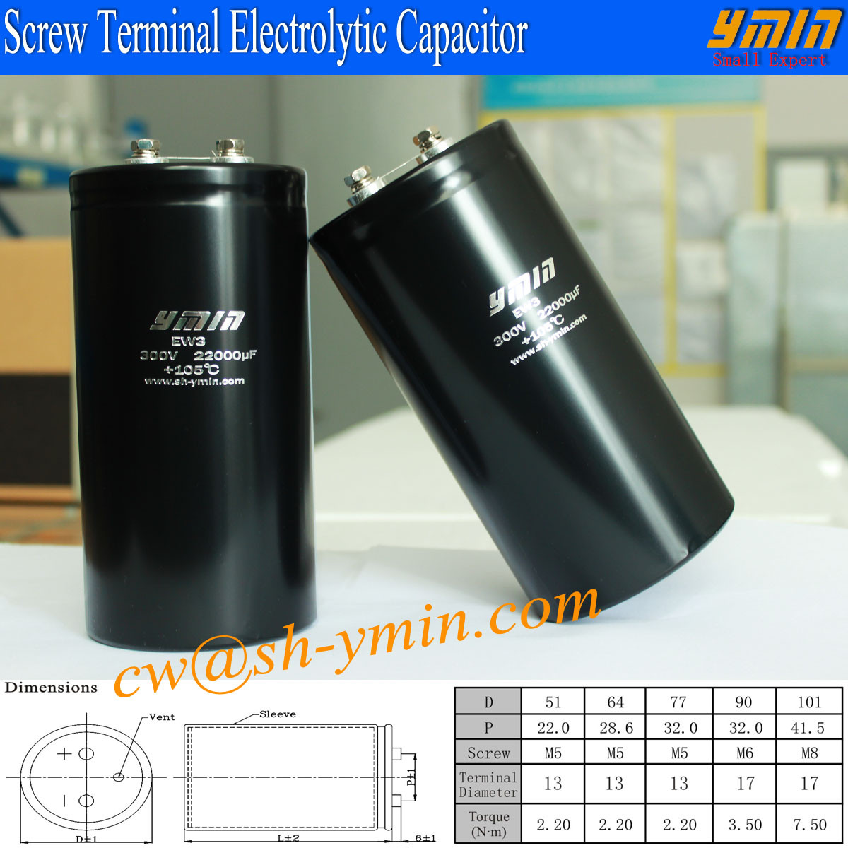 22000uF 300V CapacitorSupplier Screw Mounted Terminal Aluminum Electrolytic Capacitor for Electricity Vehicle