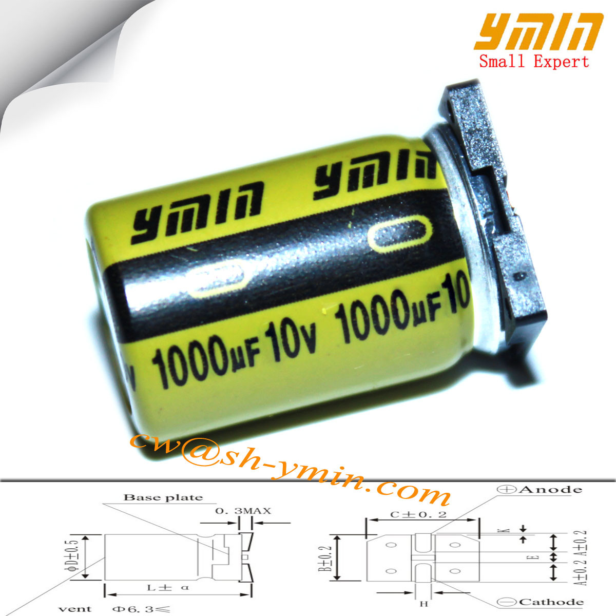 10V 1000uF 8x12.5mm SMD Capacitors VKM Series 105°C 10,000 Hours SMD Aluminum Electrolytic Capacitor  RoHS