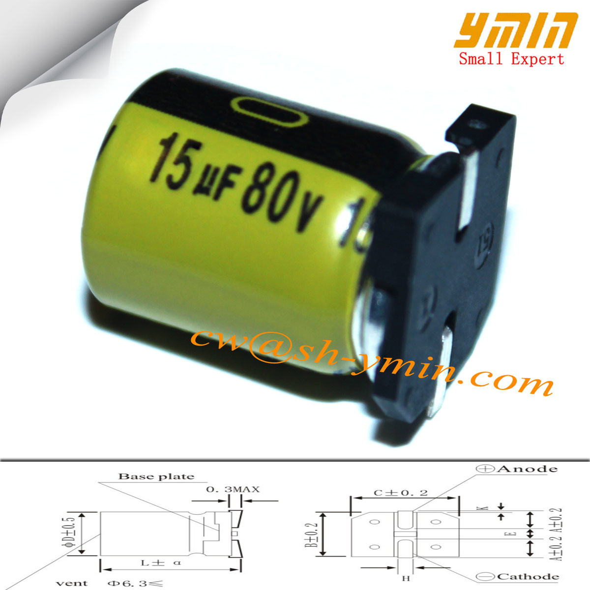 80V 15uF 5x10mm SMD Capacitors VKM Series 105°C 7,000 Hours SMD Aluminum Electrolytic Capacitor  RoHS