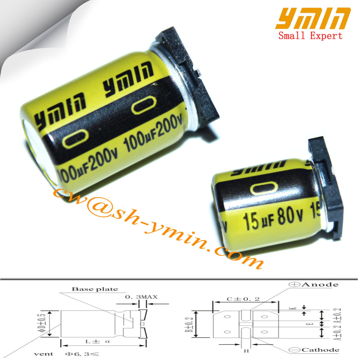15uF 80V 5x10mm SMD Capacitors VKM Series 105°C 7,000 ~ 10,000 Hours SMD Aluminum Electrolytic Capacitor  RoHS