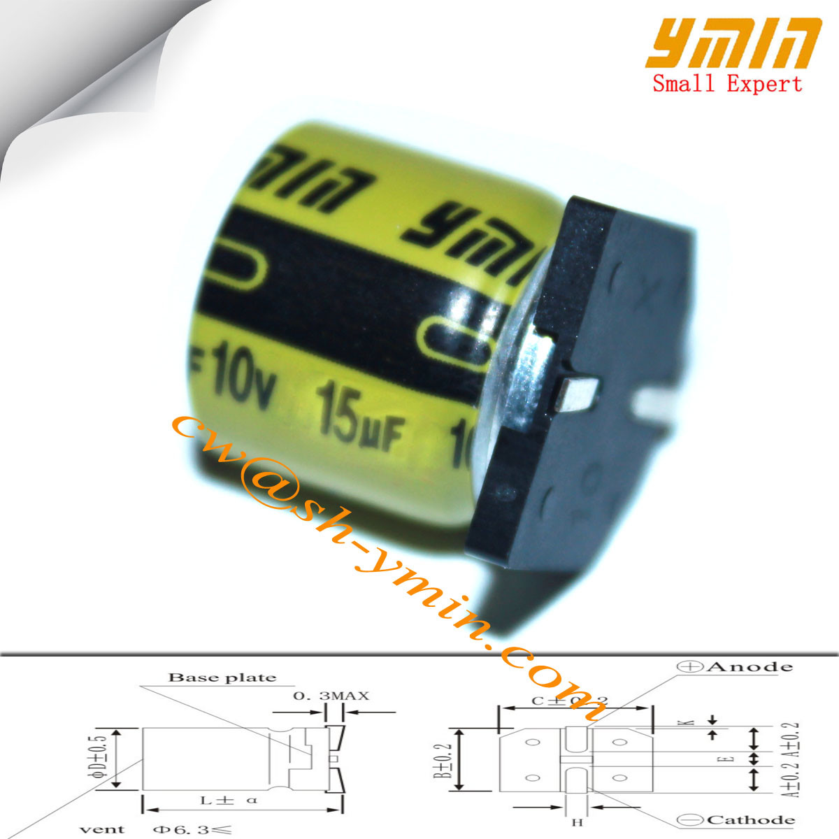 15uF 10V 5x10mm SMD Capacitors VKM Series 105°C 7,000 ~ 10,000 Hours SMD Aluminum Electrolytic Capacitor  RoHS