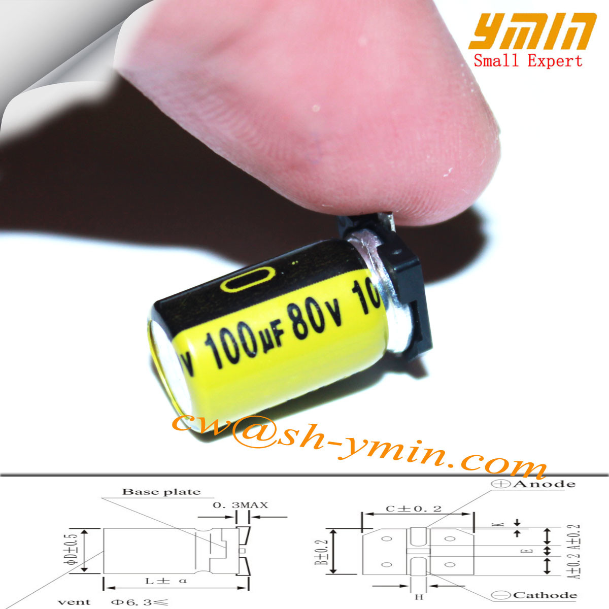 100uF 80V 8x14.5mm SMD Capacitors VKM Series 105°C 7,000 ~ 10,000 Hours SMD Aluminum Electrolytic Capacitor  RoHS