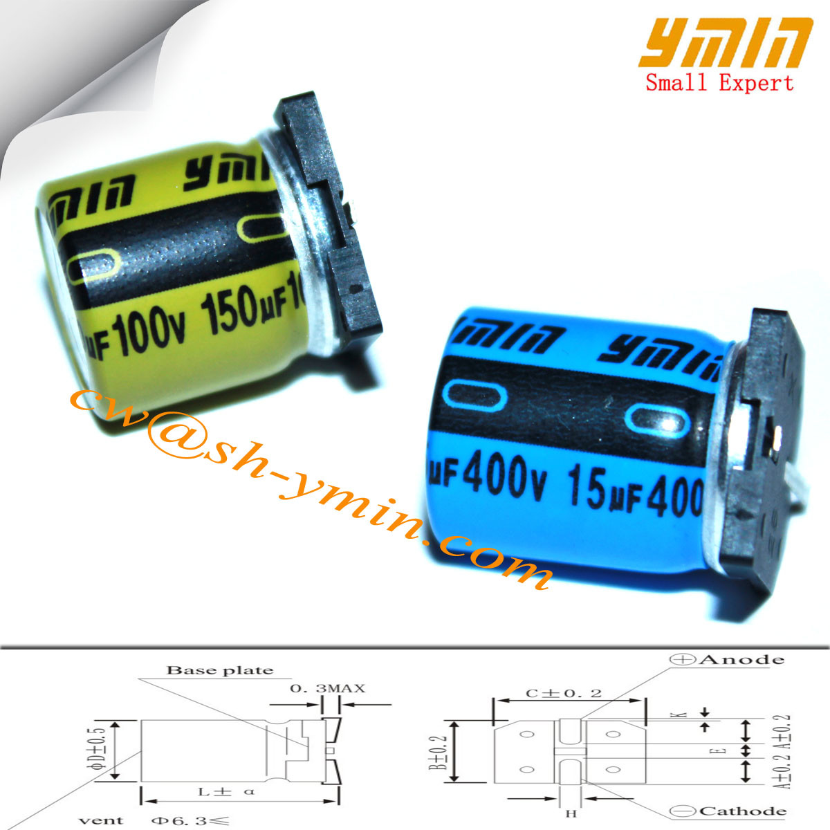 VKL Series 125°C 2,000 ~ 5,000 Hours 400V 15uF 12.5x16.5mm SMD Capacitors SMD Aluminum Electrolytic Capacitor  RoHS