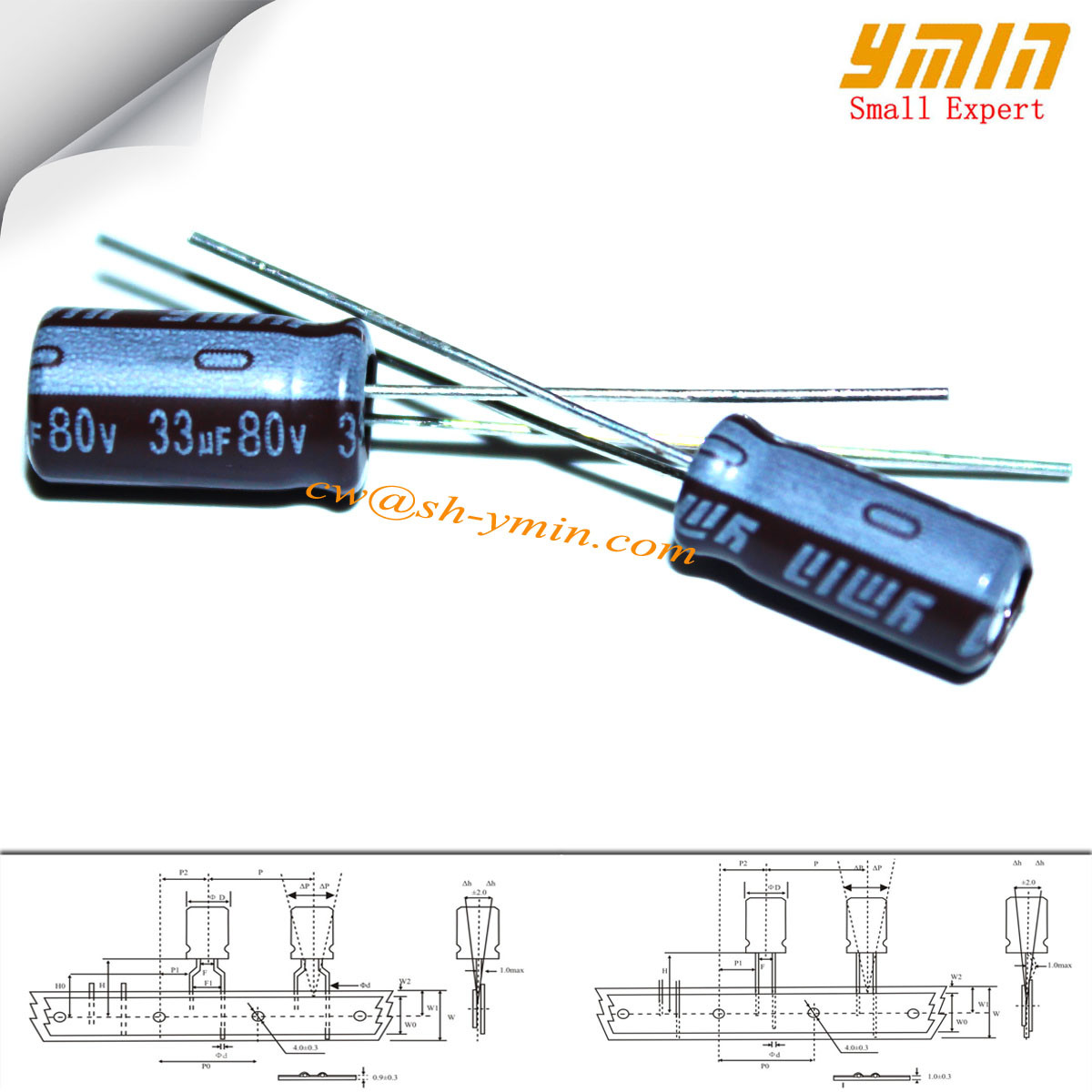 33uF 80V 6.3x11mm Capacitor LK Series 105°C  6,000 ~ 8,000 Hours Radial Lead Aluminum Electrolytic Capacitor RoHS