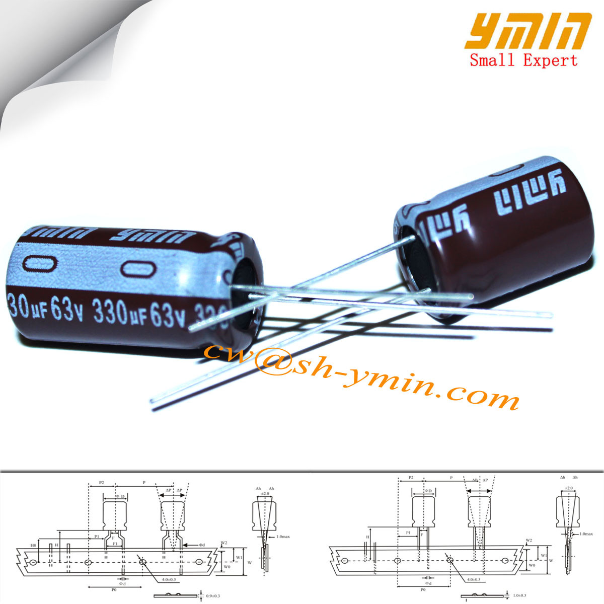 330uF 63V 12.5x16mm Capacitor LK Series 105°C  6,000 ~ 8,000 Hours Radial Lead Aluminum Electrolytic Capacitor RoHS
