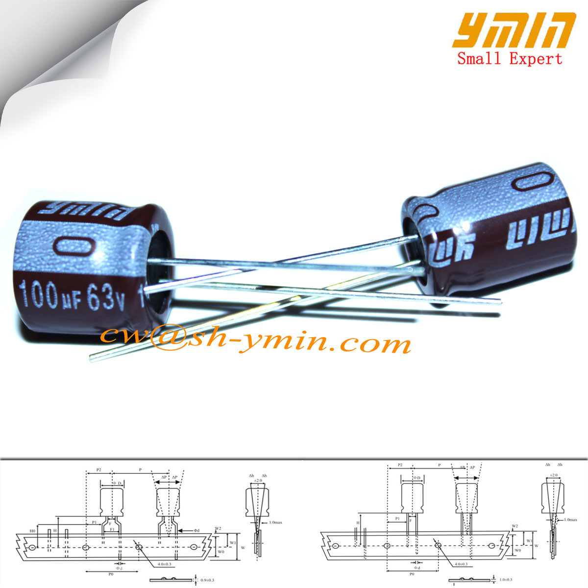 100uF 63V 10x9mm Capacitor LK Series 105°C  6,000 ~ 8,000 Hours Radial Lead Aluminum Electrolytic Capacitor RoHS