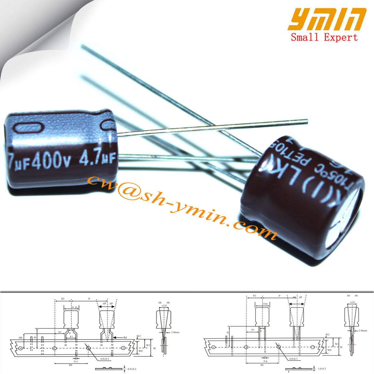 4.7uF 400V 8x11.5mm Capacitor LK Series 105°C  6,000 ~ 8,000 Hours Radial Lead Aluminum Electrolytic Capacitor RoHS