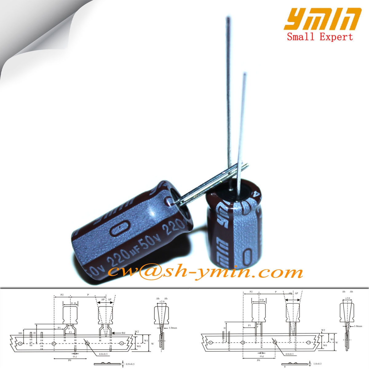 220uF 50V 8x16mm Capacitor LK Series 105°C  6,000 ~ 8,000 Hours Radial Lead Aluminum Electrolytic Capacitor RoHS