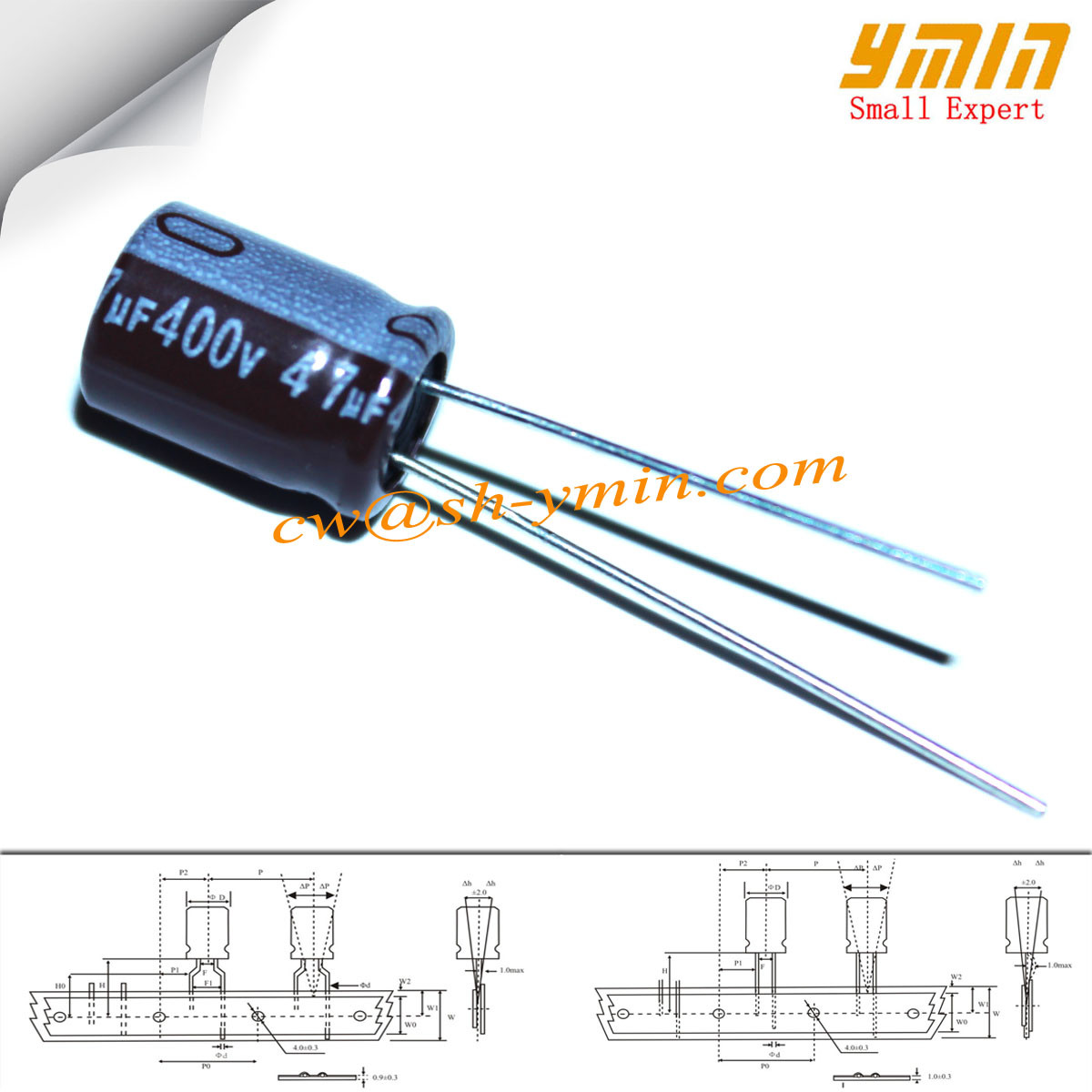 47uF 400V 16x25mm Capacitor LK Series 105°C  6,000 ~ 8,000 Hours Radial Lead Aluminum Electrolytic Capacitor RoHS