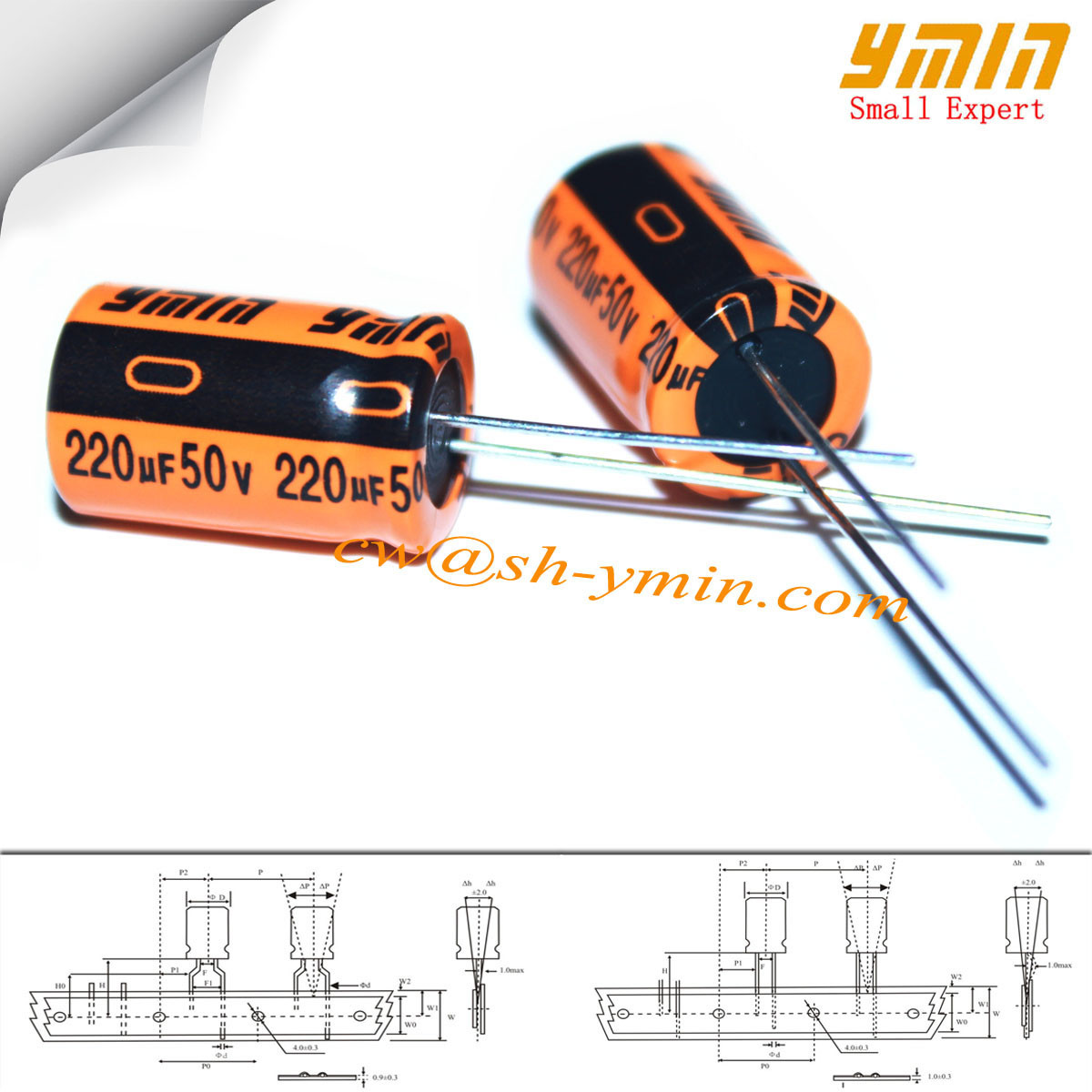 220uF 50V 10x16mm Capacitor LKG Series 105°C 8,000 ~ 12,000 Hours Radial Aluminum Electrolytic Capacitor RoHS Compliant