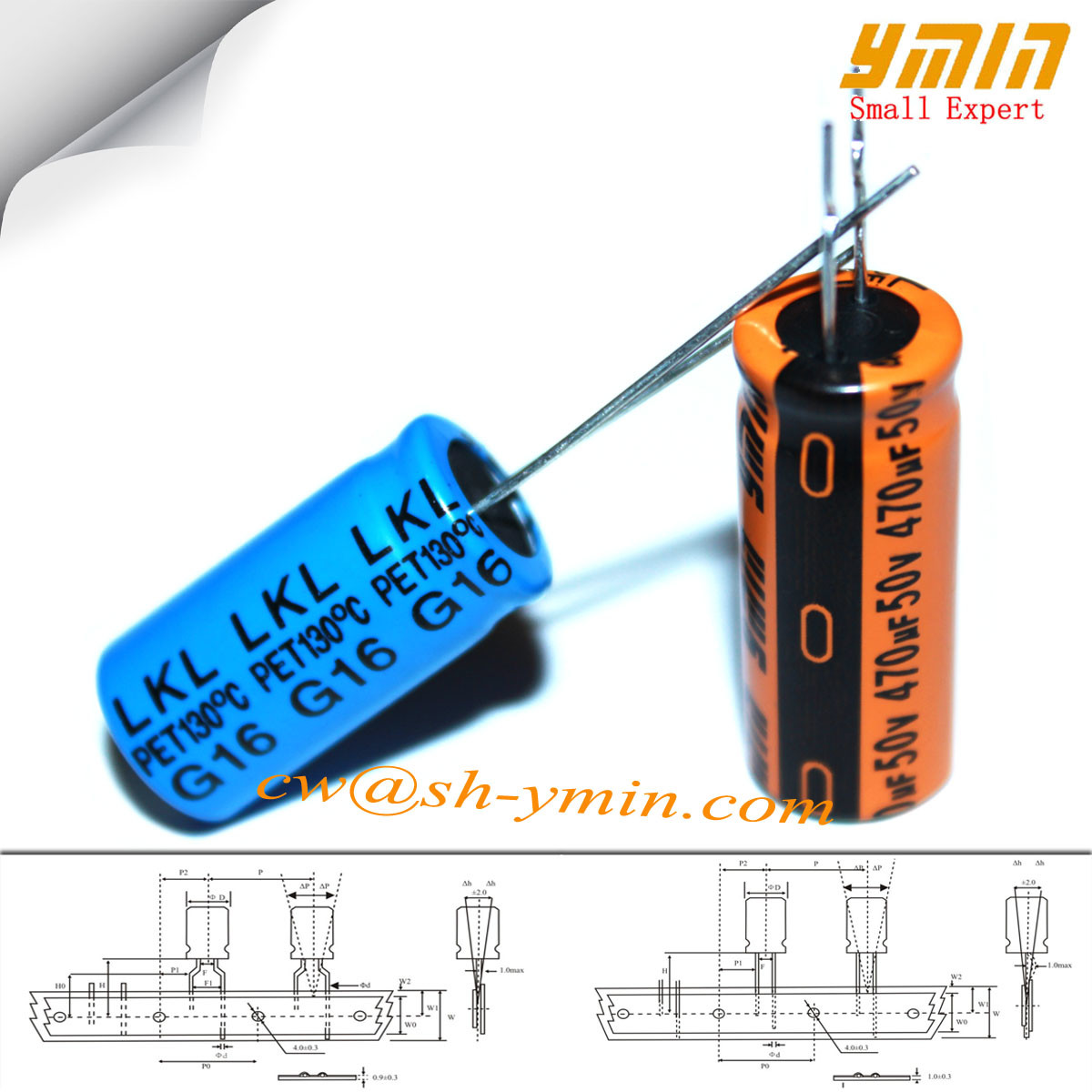 470uF 50V 12.5x20mm Capacitor LKG Series 105°C 8,000 ~ 12,000 Hours Radial Aluminum Electrolytic Capacitor RoHS