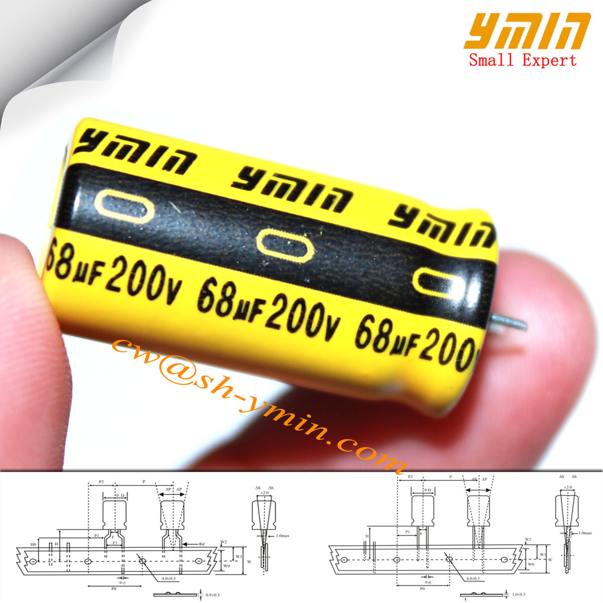 68uF 200V 12.5x25mm Capacitor GP Series 105°C 4,000 ~ 6,000 Hours Radial Lead Aluminum Electrolytic Capacitor RoHS