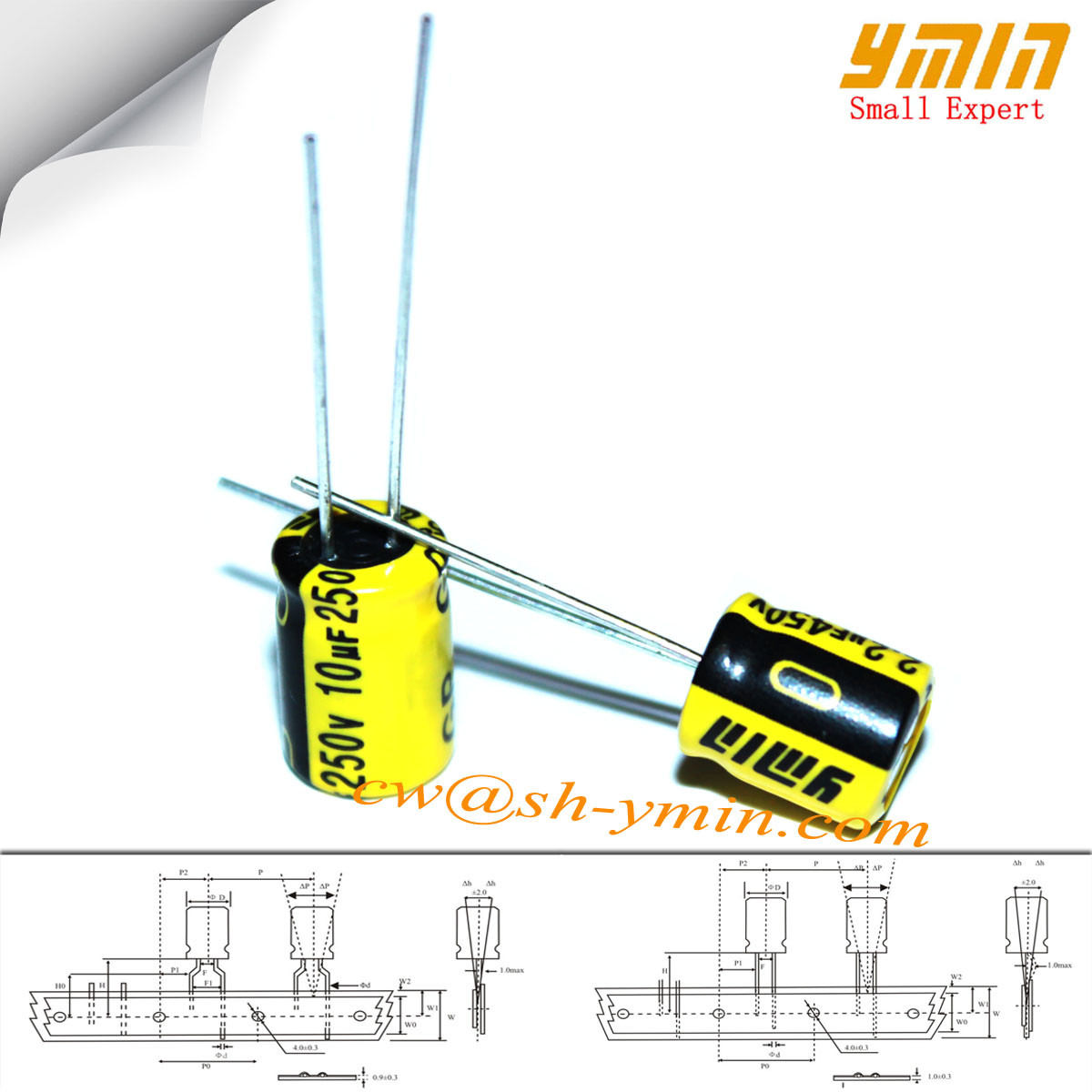 10uF 250V 8x11.5mm Capacitor GP Series 105°C 4,000 Hours Radial Electrolytic Capacitor for Smart WIFI Power Sockets RoHS