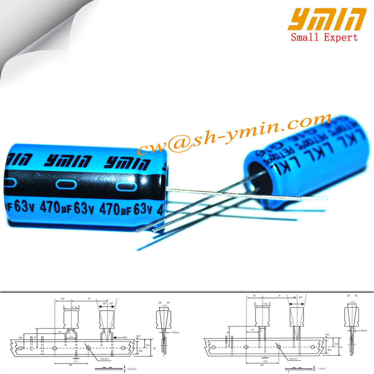63V 470uF 12.5x25mm Capacitor LKL Series 130°C 2,000 ~ 5,000 Hours Radial Aluminum Electrolytic Capacitor RoHS