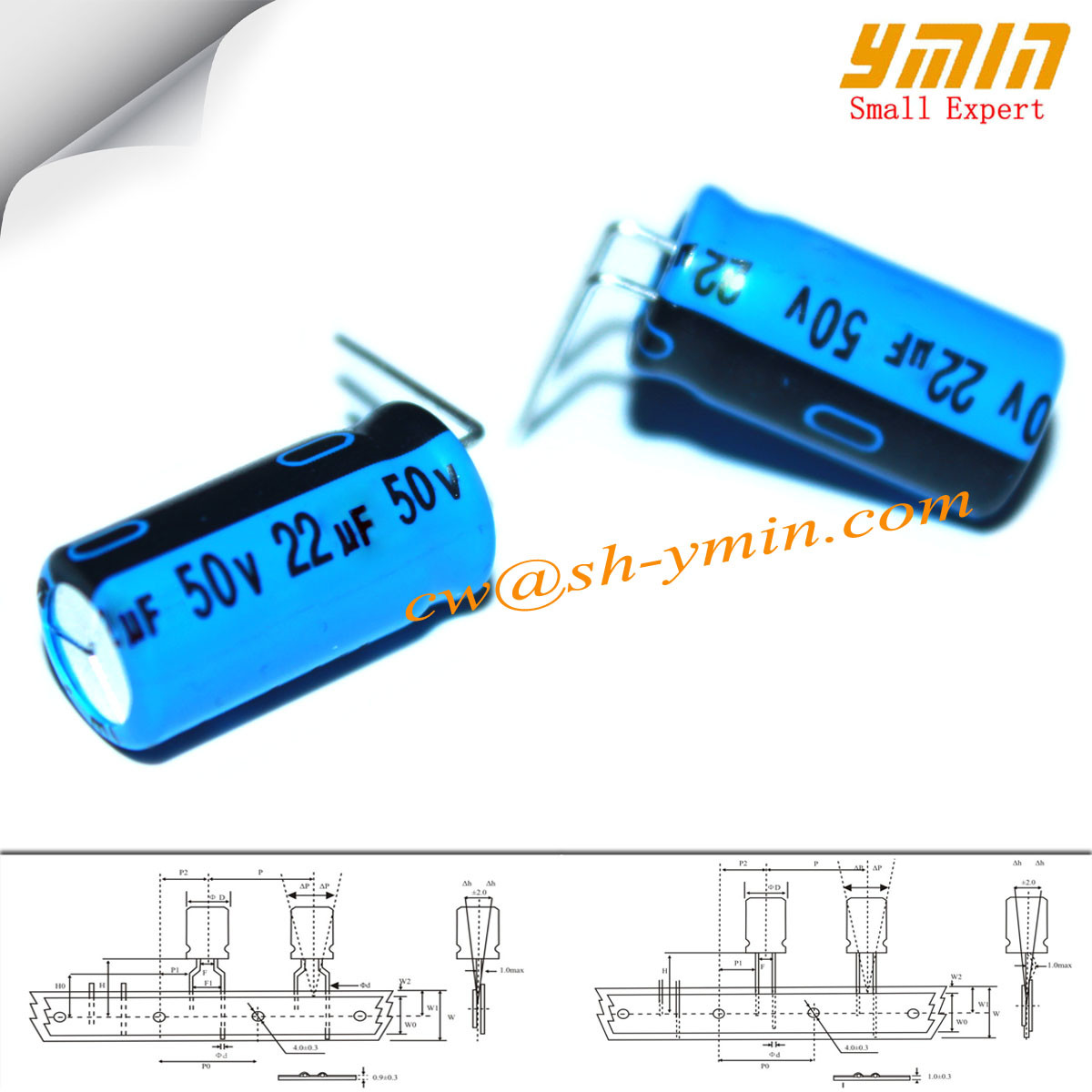 50V 22uF 5x11mm Capacitor LKL Series 130°C 2,000 ~ 5,000 Hours Radial Aluminum Electrolytic Capacitor RoHS