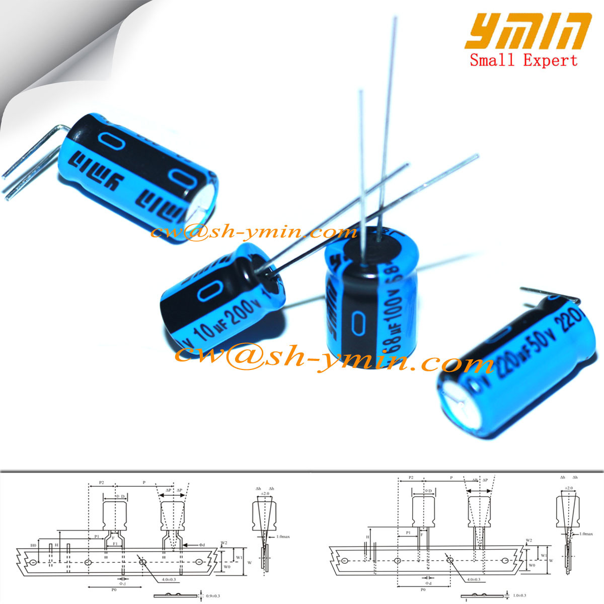 200V 10uF 8x14mm Capacitor LKL Series 130°C 2,000 ~ 5,000 Hours Radial Aluminum Electrolytic Capacitor RoHS