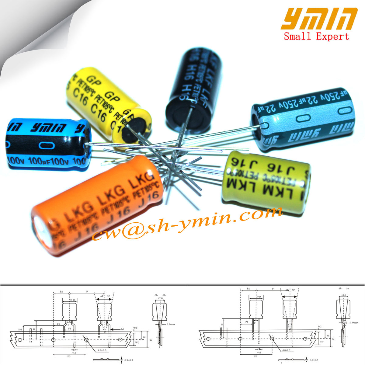 100V 100uF 12.5x16mm Capacitor LKL Series 130°C 2,000 ~ 5,000 Hours Radial Aluminum Electrolytic Capacitor RoHS