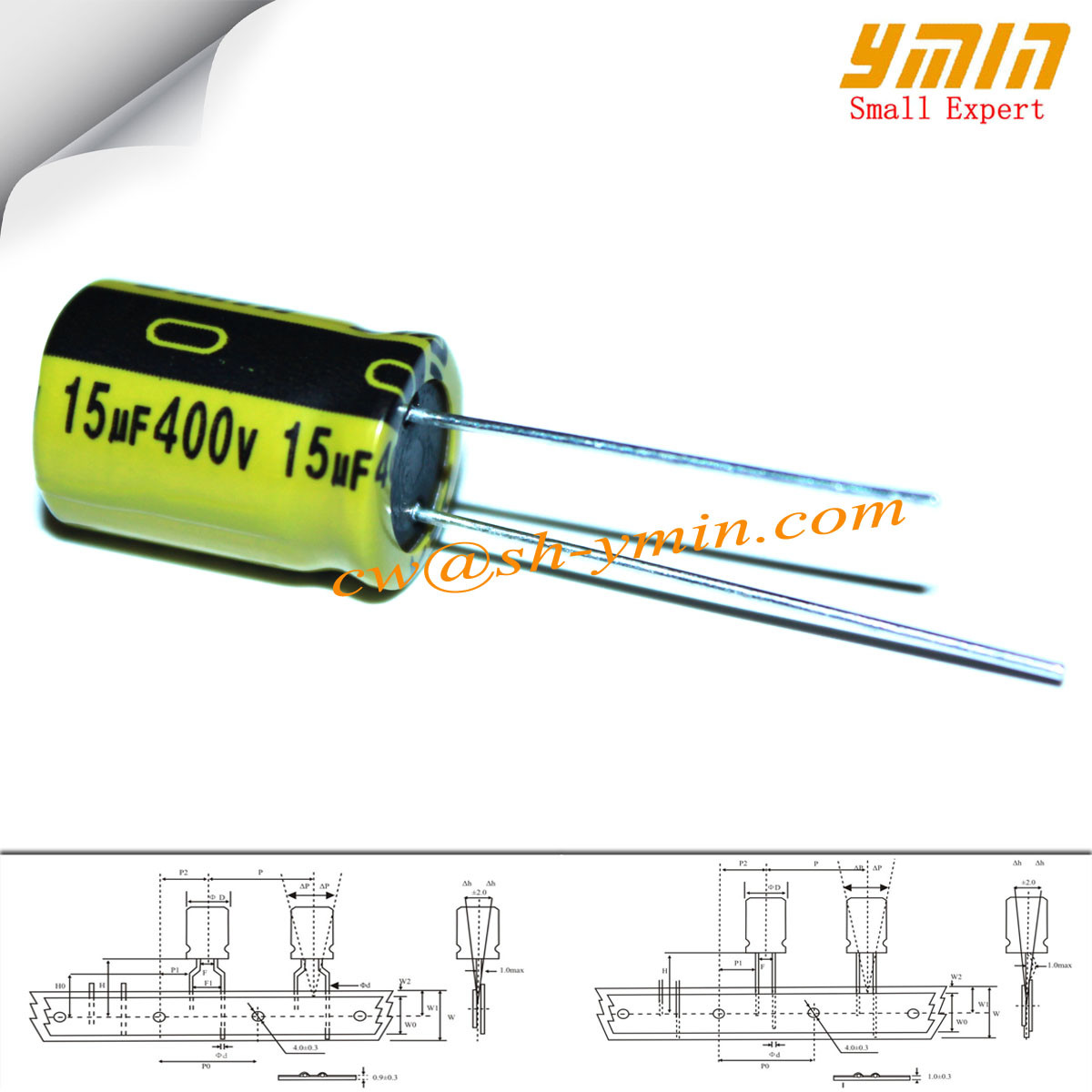 15uF 400V 10x14mm Capacitor LKM Series 105°C 7,000 ~ 10,000 Hours Radial Aluminum Electrolytic Capacitor RoHS Compliant