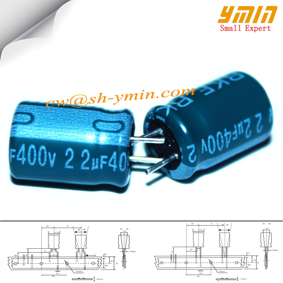 22uF 400V 12.5x20mm Capacitor LLK Series 105°C 12,000 ~ 20,000 Hours Radial Aluminum Electrolytic Capacitor RoHS