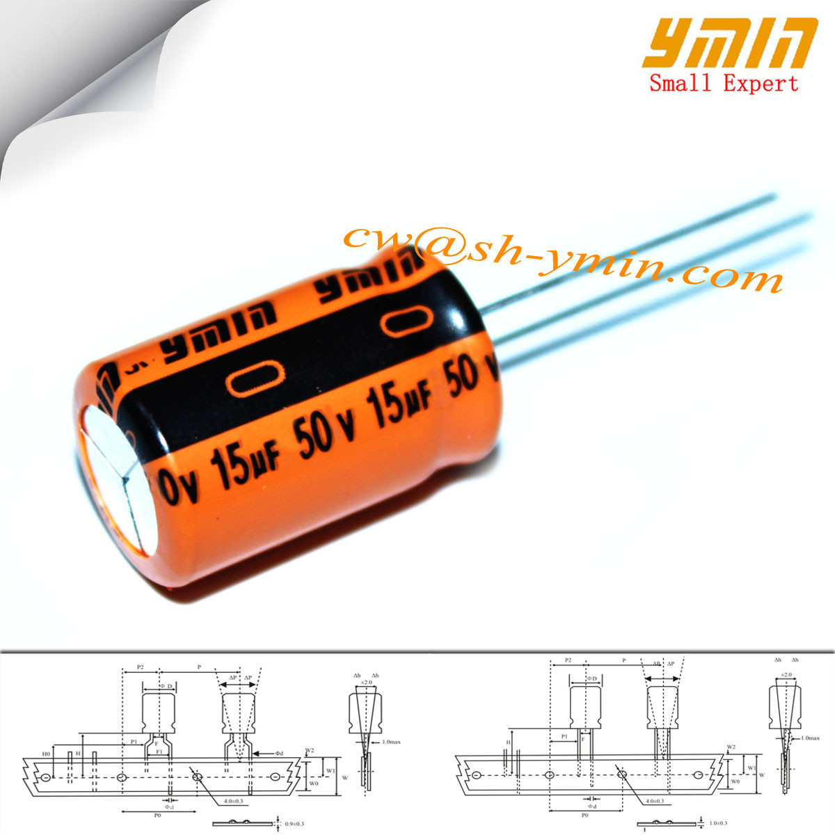 15uF 50V 5x9mm Capacitor LKG Series 105°C 8,000 ~ 12,000 Hours Radial Aluminum Electrolytic Capacitor RoHS Compliant