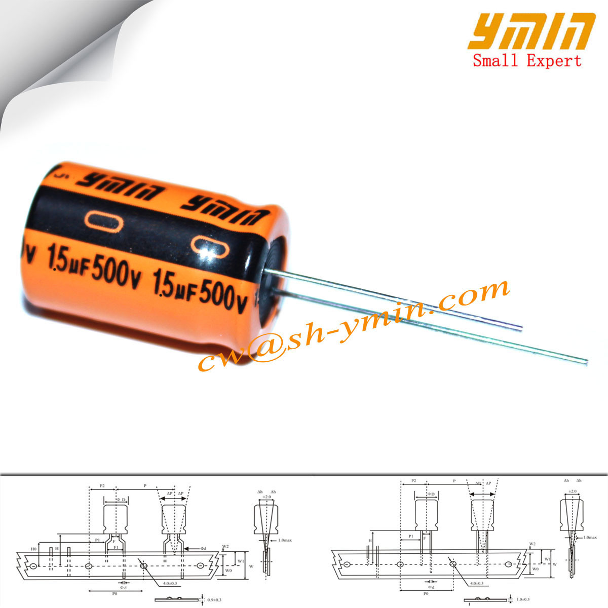1.5uF 500V 6.3x12mm Capacitor LKG Series 105°C 8,000 ~ 12,000 Hours Radial Aluminum Electrolytic Capacitor RoHS