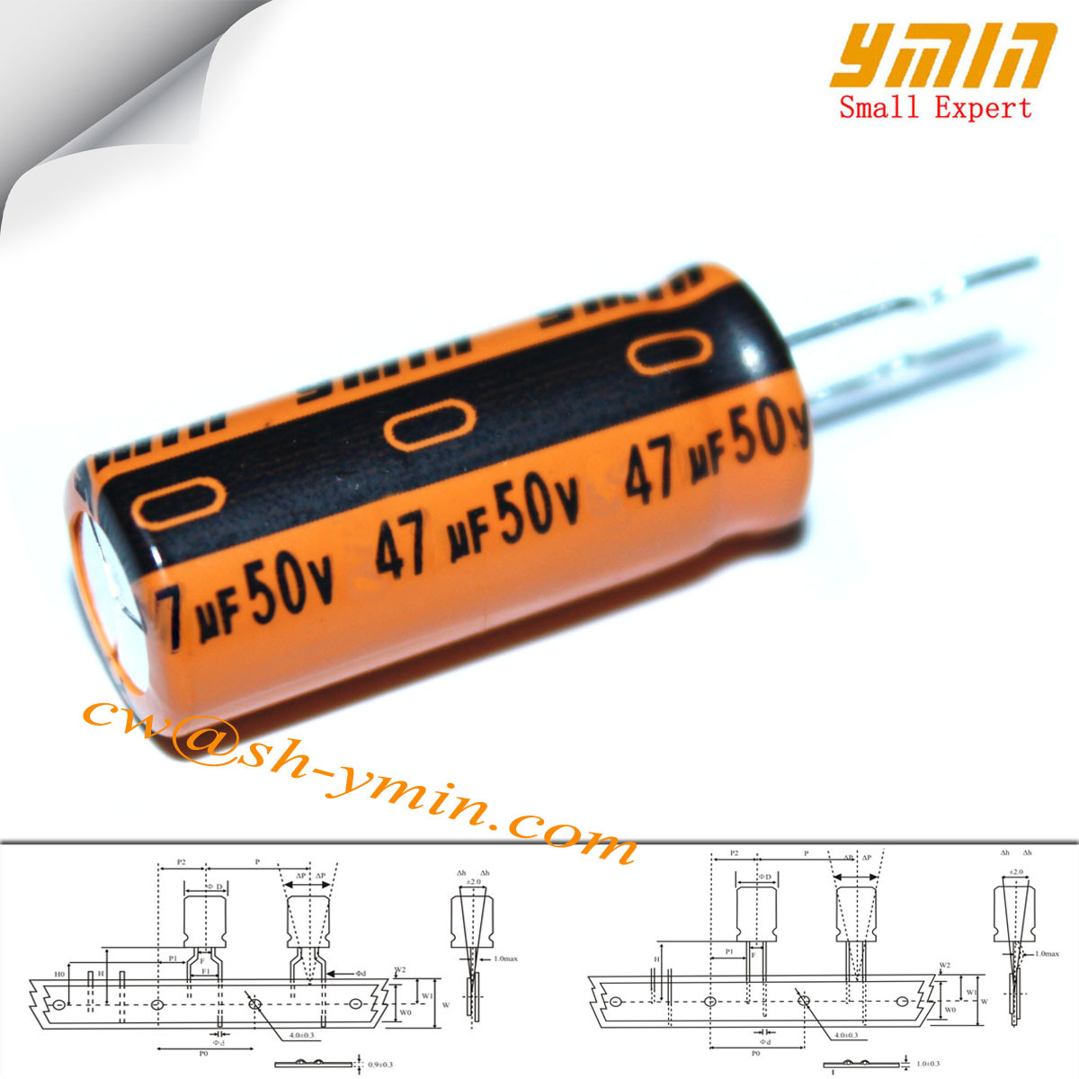 47uF 50V 6.3x11mm Capacitor LKG Series 105°C 8,000 ~ 12,000 Hours Radial Aluminum Electrolytic Capacitor RoHS Compliant