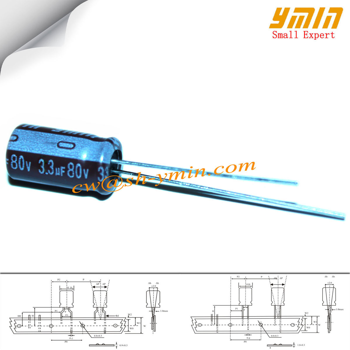 3.3uF 80V 5x9mm Capacitor LK Series 105°C  6,000 ~ 8,000 Hours Radial Lead Aluminum Electrolytic Capacitor RoHS