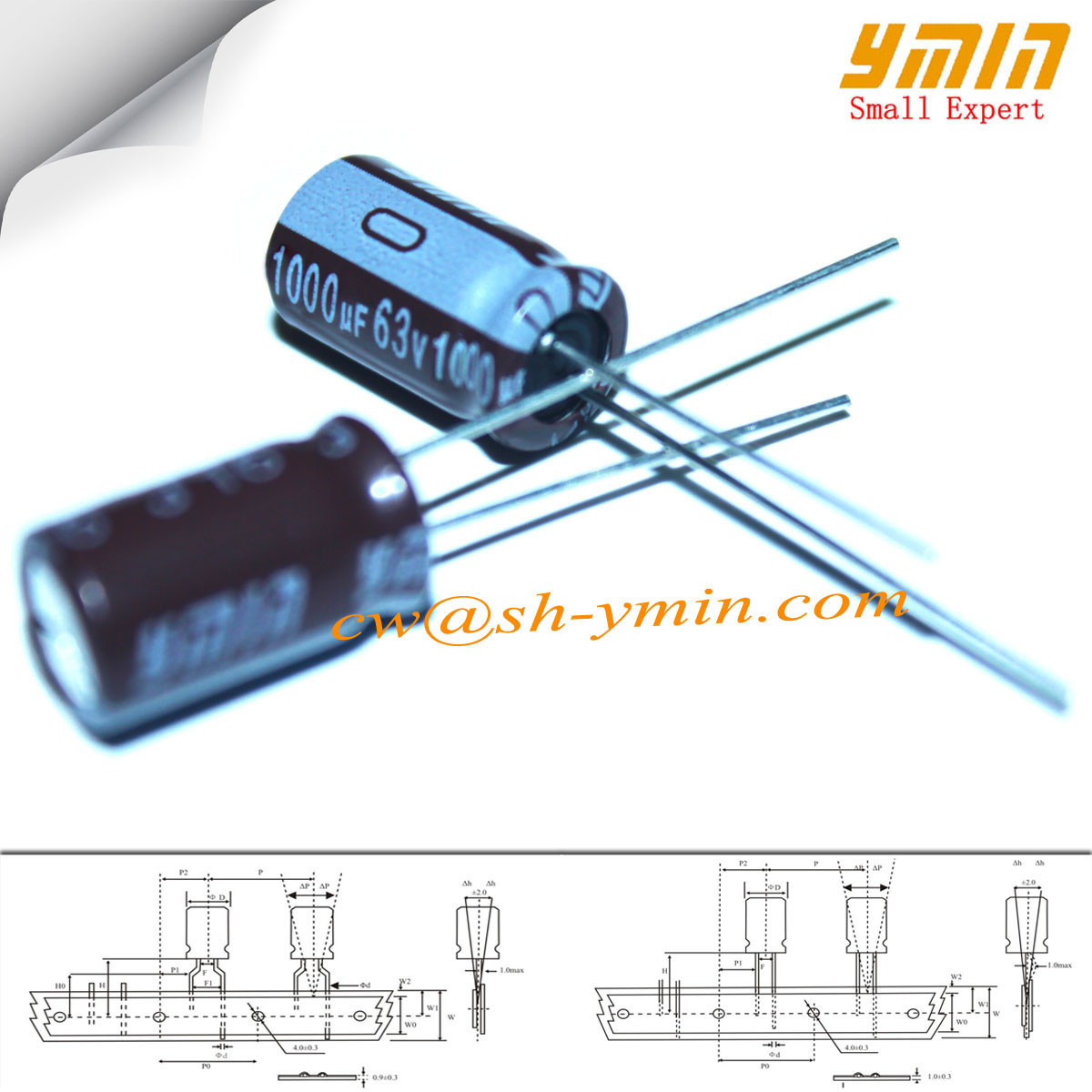 1000uF 63V 16x25mm Capacitor LK Series 105°C  6,000 ~ 8,000 Hours Radial Lead Aluminum Electrolytic Capacitor RoHS