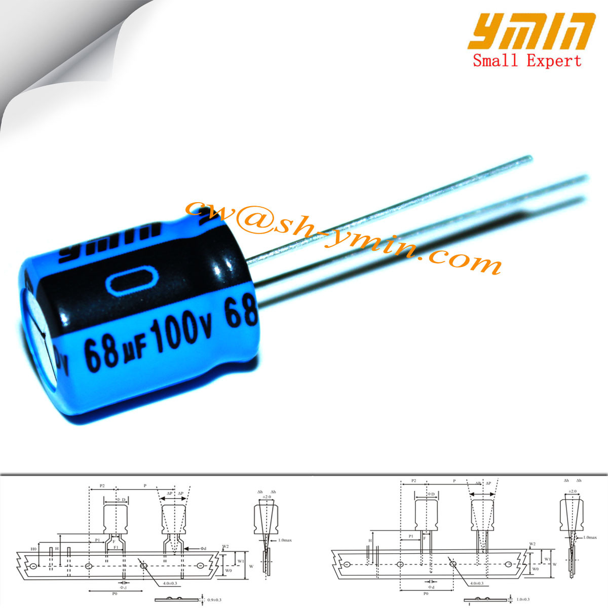 100V 68uF 10x12.5mm Capacitor LKL Series 130°C 2,000 ~ 5,000 Hours Radial Aluminum Electrolytic Capacitor RoHS