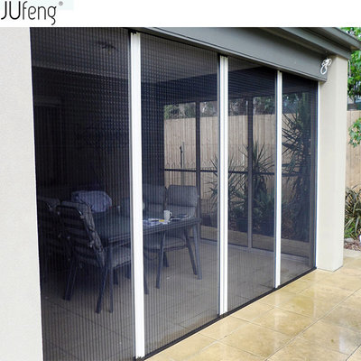 China factory Polyester pleated mesh trackless retractable fly screen door