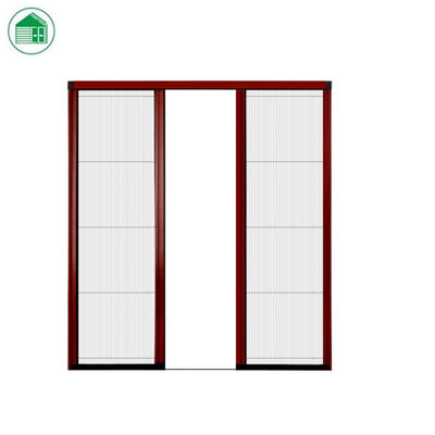 China factory Polyester pleated mesh trackless retractable fly screen door