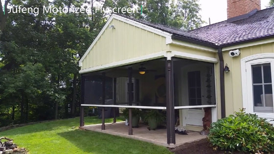 New design Retractable Motorized Roll Down Porch Mosquito Fly Screen
