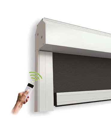 European style Anti mosquito Motorized roll up fiberglass mesh window
