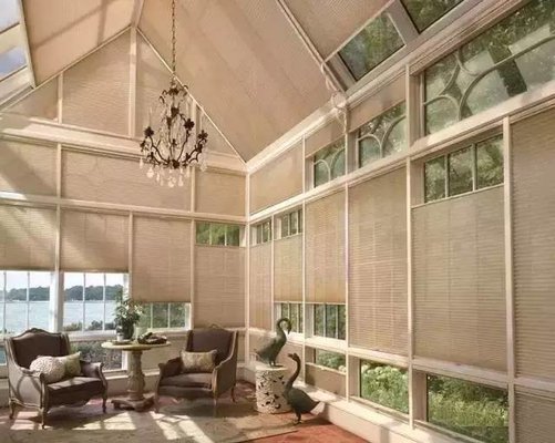 Manual Style Skylight Rooftop Window Cellular Honeycomb Blinds Curtain