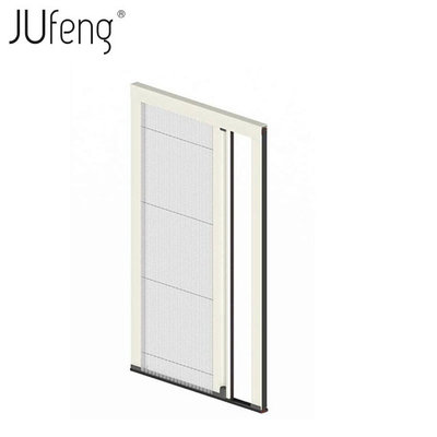 Polyester pleated mesh trackless retractable fly screen door