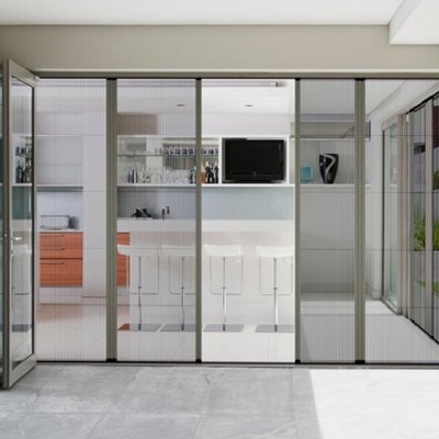 New design europ style Invisible Barrier-free pleated screen door