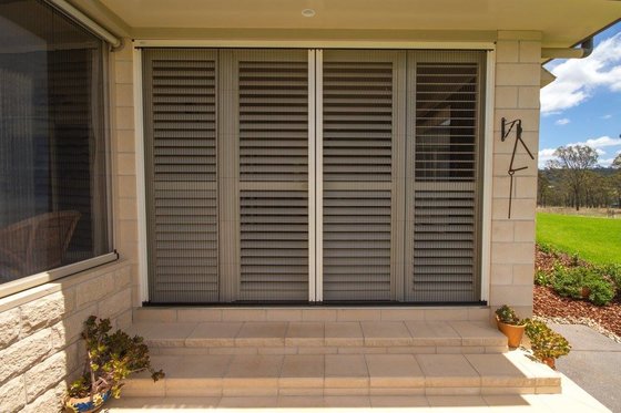 Anti-insect waterproof Trackless Accordion Screen Door with Pleated mesh