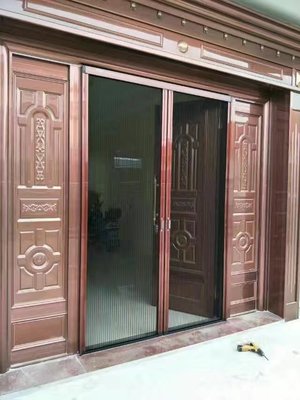 Anti-insect waterproof Trackless Accordion Screen Door with Pleated mesh
