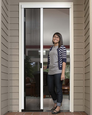 Anti-insect waterproof Trackless Accordion Screen Door with Pleated mesh