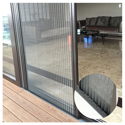 Trackless / Barrier-free insect screen doors with pleated polyeater insect screen mesh